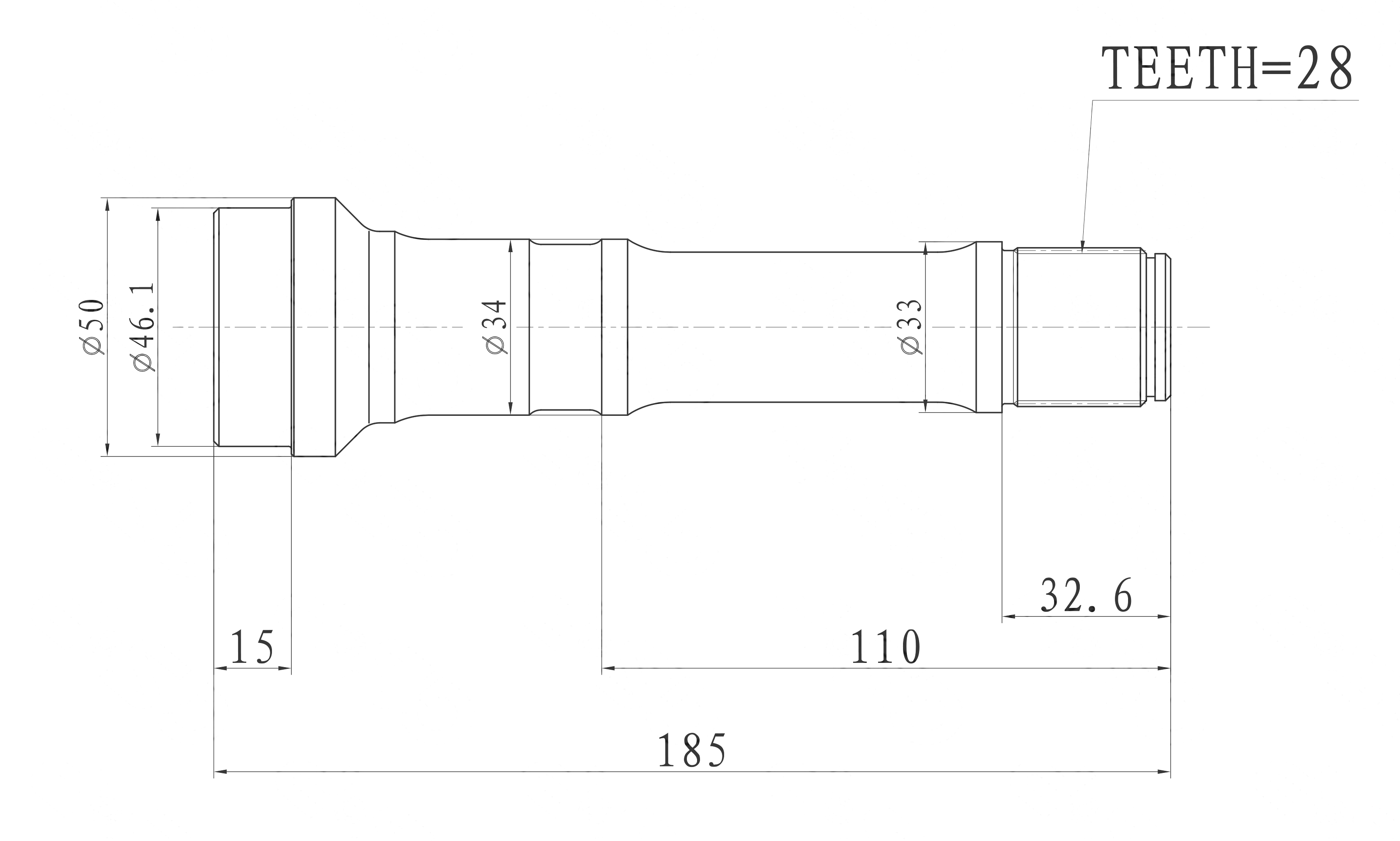 Spline Stub for Mercedes Driveshaft CV Joint 28 Splines